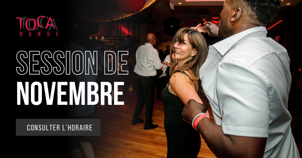 Session de novembre : horaire des cours de danse et de mise en forme - Toca Danse
